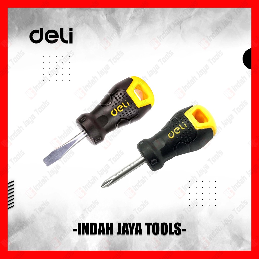 Jual DELI Obeng CEBOL +/- Plus Min - Cr-V Stubby Screwdriver | Shopee ...