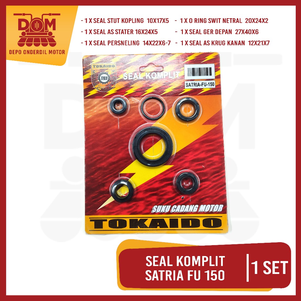 Jual Seal Komplit Satria Fu (TOKAIDO) Oil Oli Sil Kit Lengkap Stater ...