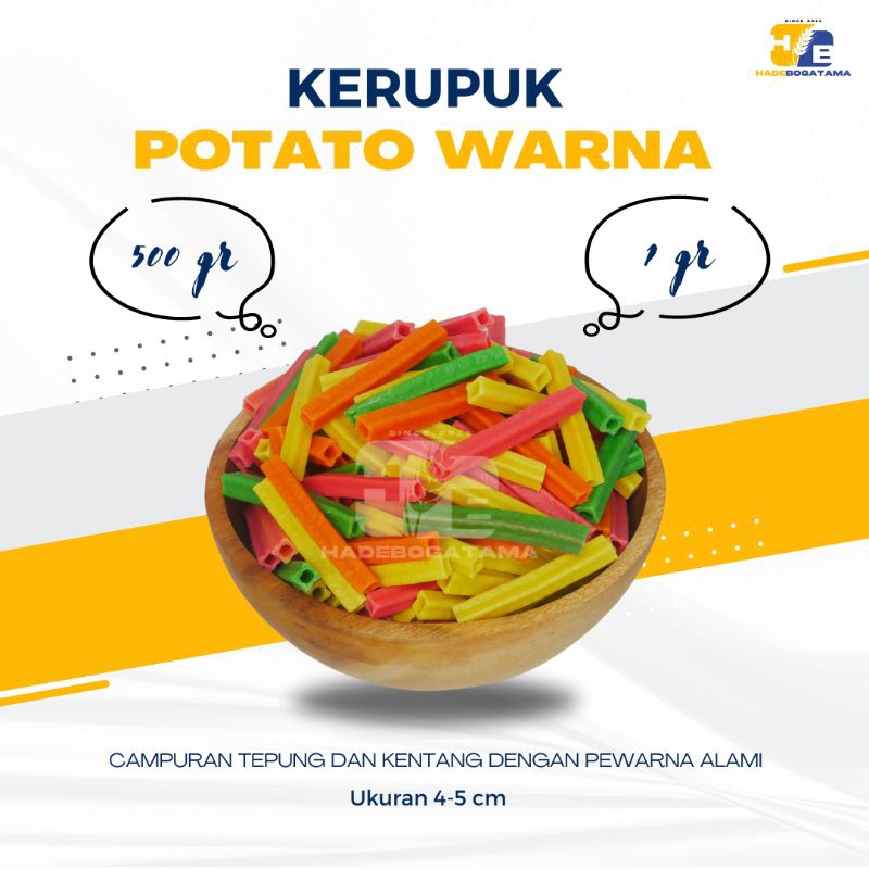 Jual Kerupuk Potato Warna 500 gr (BKS) | Shopee Indonesia