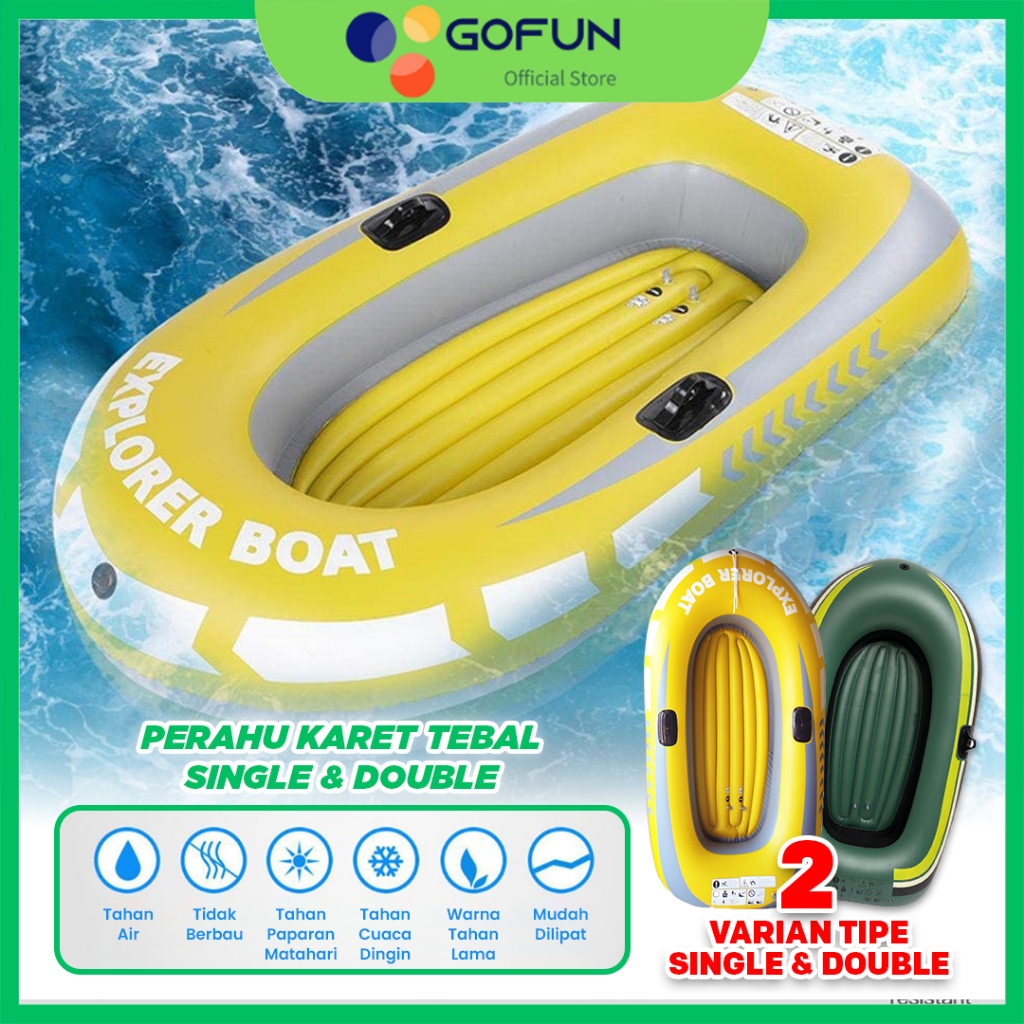 Jual Perahu Karet Pelampung Perahu Dayung Double Pompa Aning Material ...