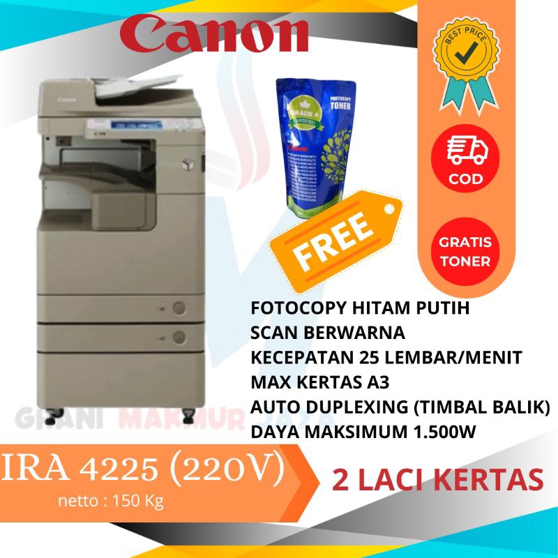 Jual Mesin Fotocopy Canon IRA 4225 Impor Eropa 220 Volt | Shopee Indonesia