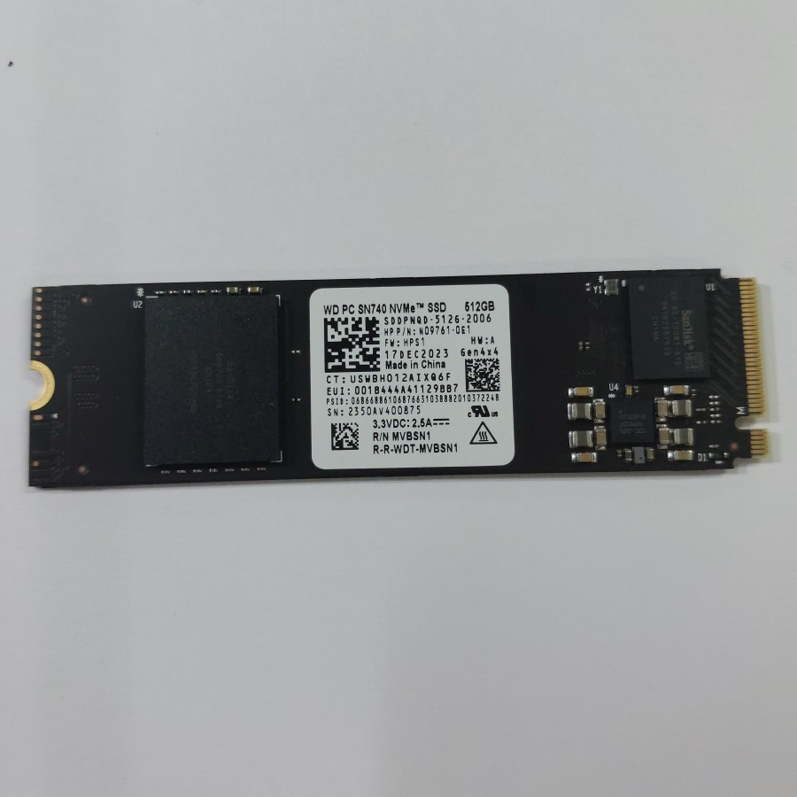 Jual SSD M.2 2280 NVME 512GB WD PC SN740 PCIE GEN4 X4 ORIGINAL | Shopee ...