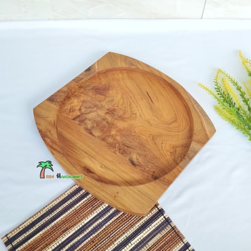 Jual ARENHANDICRAFT Piring hot plate / Piring saji steak kayu jati ...