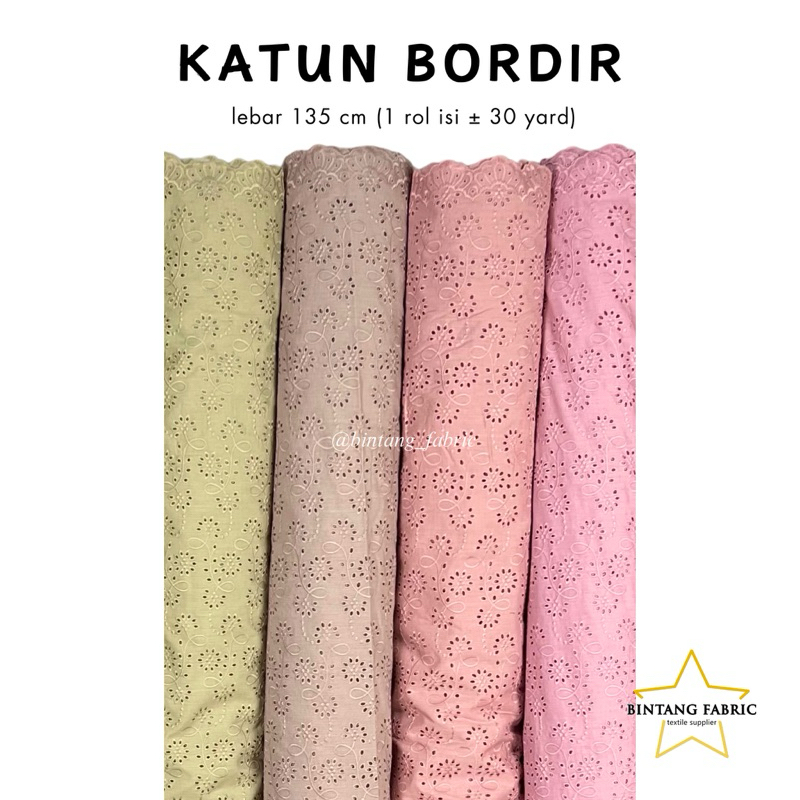 Jual 1 Rol Bahan Kain Katun Bordir Embroidery ± 30 yard | Shopee Indonesia