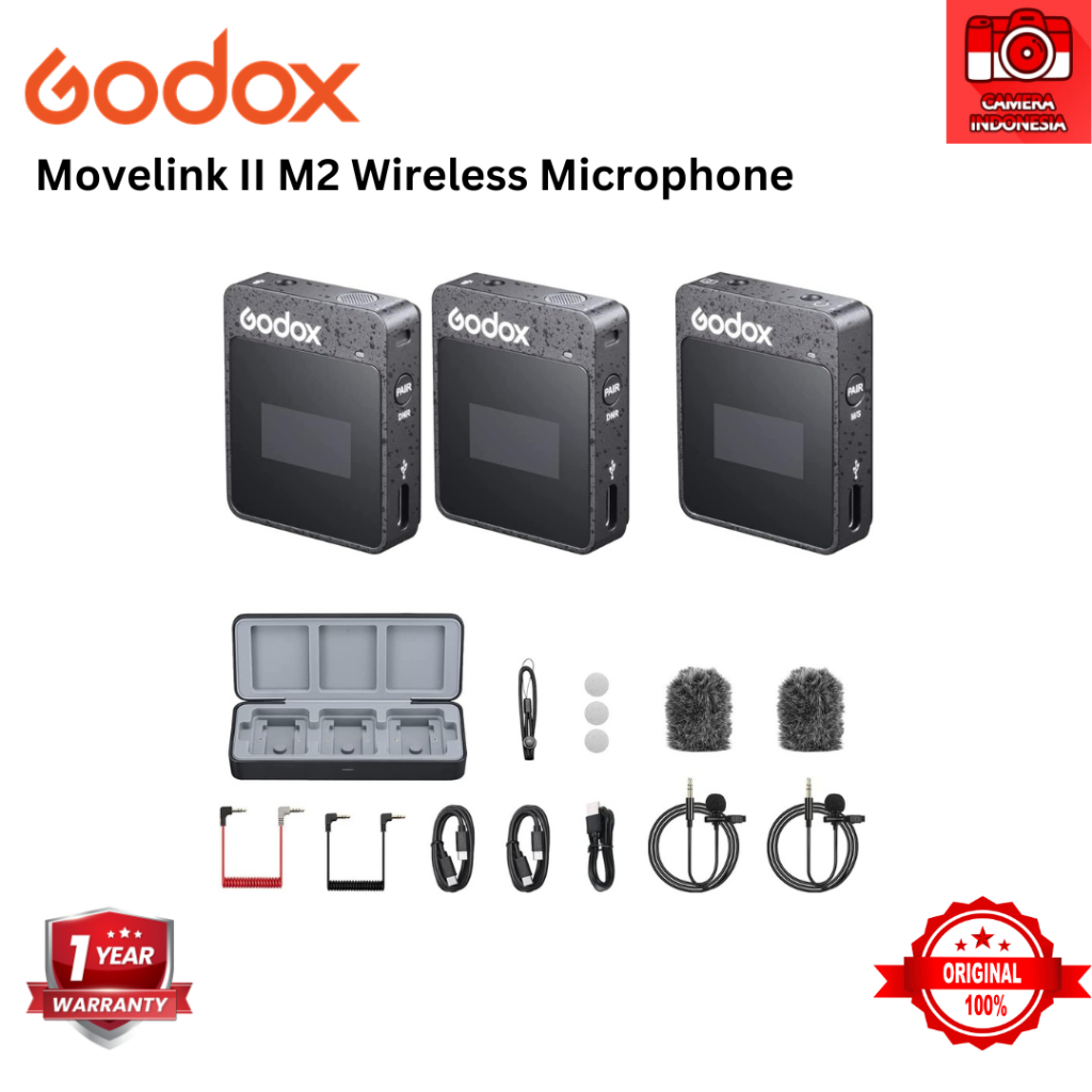 Jual Godox Movelink II M2 2-Person Compact Wireless Microphone System ...