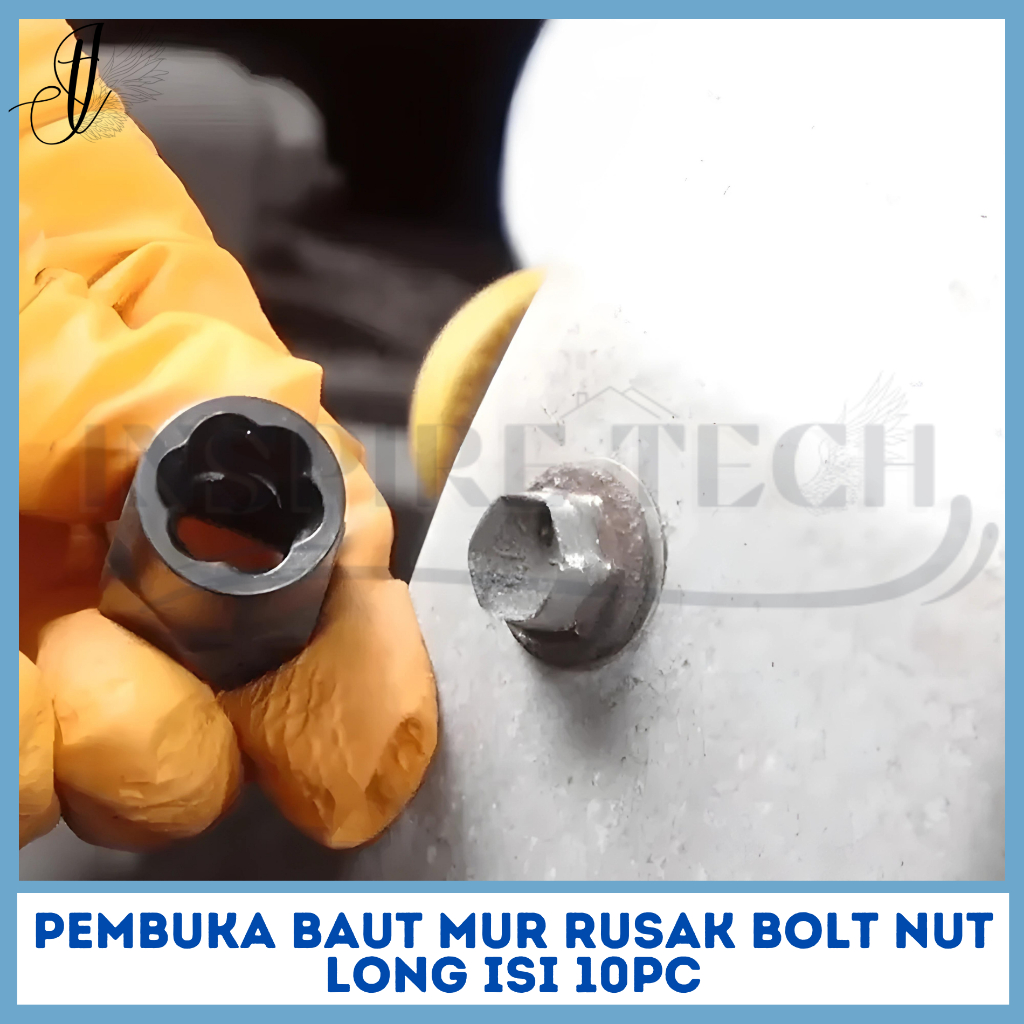 Jual BOLT NUT LONG PEMBUKA MUR RUSAK NON-BOX REMOVER EXTRAKTOR ISI 10PC ...