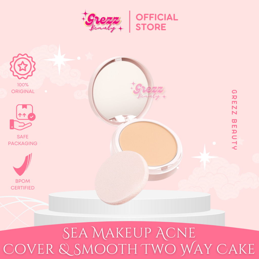 Jual Sea Makeup Acne Cover & Smooth Two Way Cake Pressed Powder ...