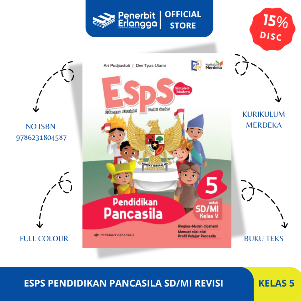 Jual ESPS PENDIDIKAN PANCASILA REVISI SD/MI KELAS 5 - KURIKULUM MERDEKA - ERLANGGA | Shopee ...