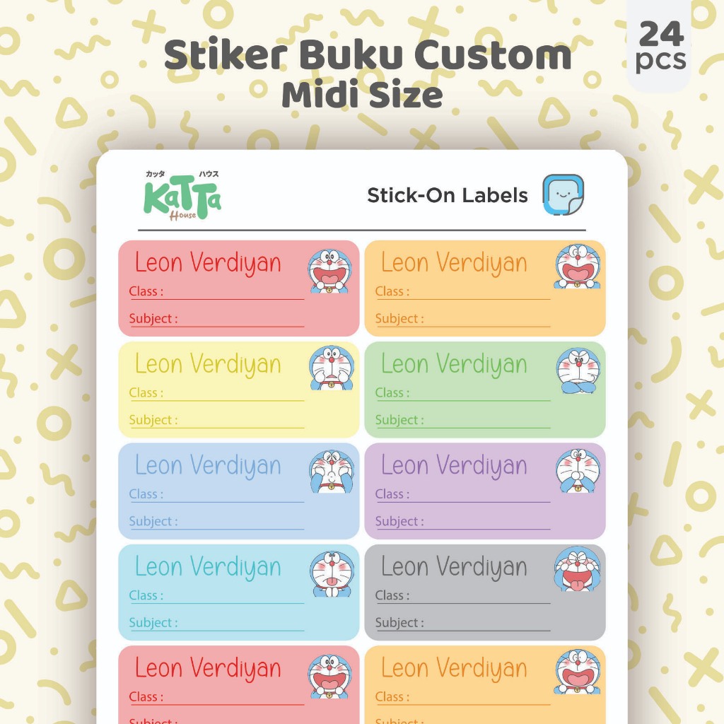 Jual Stiker Nama Buku Custom | Sticker Mapel Sekolah | Label Nama ...