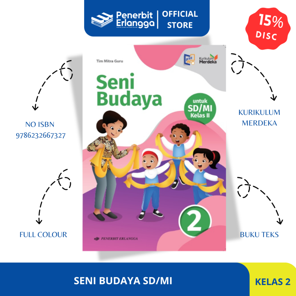 Jual [Erlangga Official] Seni Budaya Sd/Mi Kelas 2 - Kurikulum Merdeka ...
