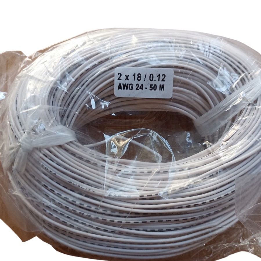 Jual Kabel Listrik AWG 24 Serabut 2x 1.8 putih Awg-24 - 50mtr | Shopee Indonesia