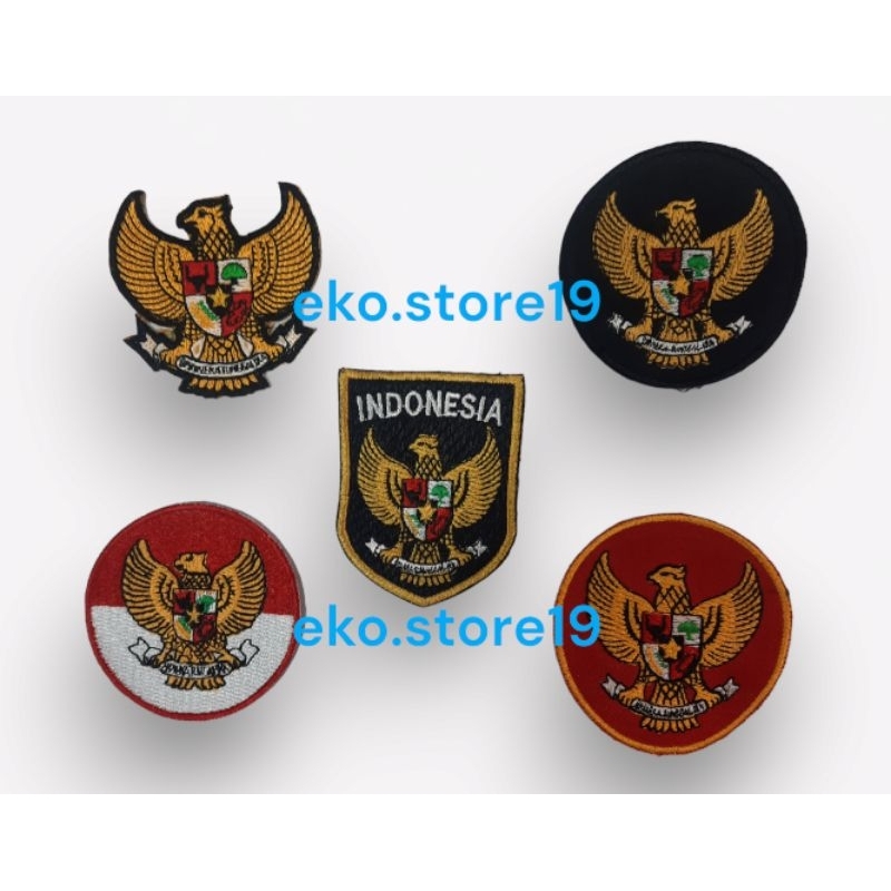 Jual BADGE LOGO GARUDA BACKGROUND MERAH DAN HITAM BORDIR KOMPUTER ...