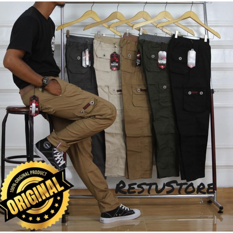 Jual TERBARUU!!! REAL PICT CELANA CARGO PANJANG PRIA | CELANA RIP CARGO PINGGANG KARET | CELANA ...