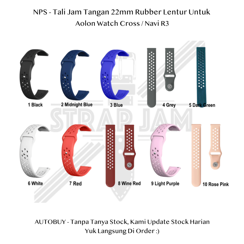 Jual NPS 22mm Strap Aolon Watch Cross / Navi R3 - Tali Jam Tangan ...