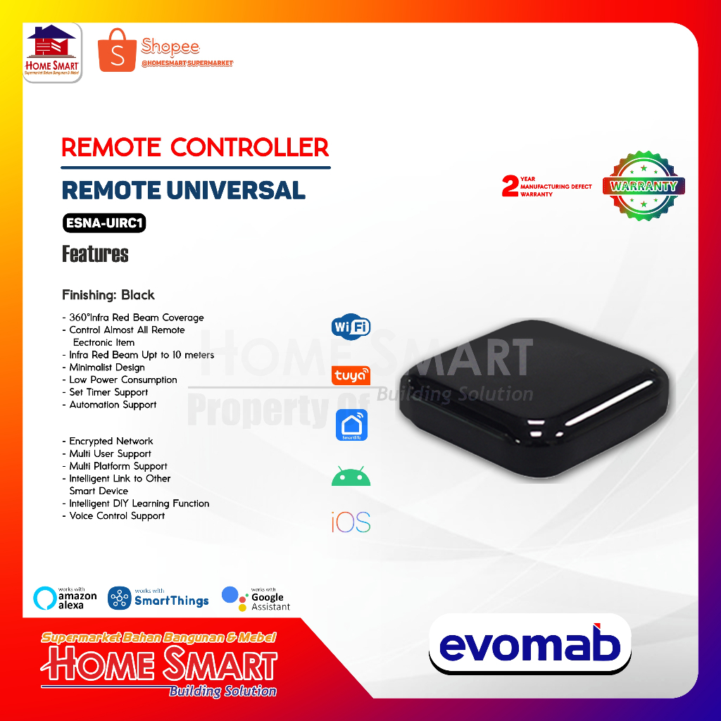 Jual Evomab Universal Remote dengan Wifi untuk IoT Smart Home ESNA ...