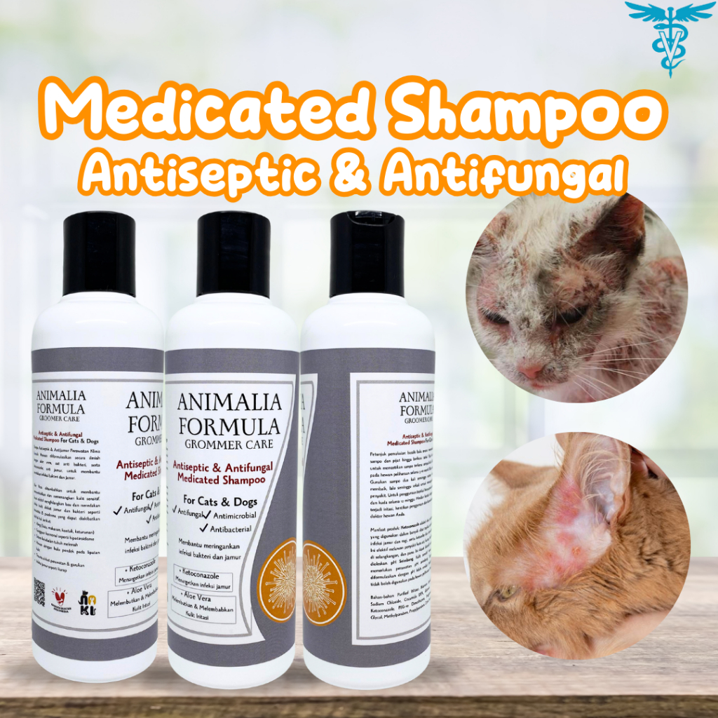 Jual ANTISEPTIC & ANTIFUNGAL MEDICATED SHAMPOO CAT AND DOG SAMPO KUCING ...