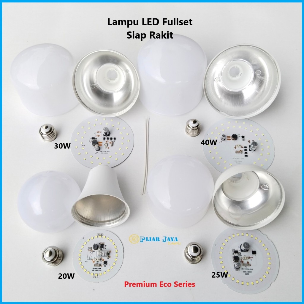 Jual Paket Lampu Siap Rakit LED Premium Eco Full Set 20 25 30 40 Watt ...