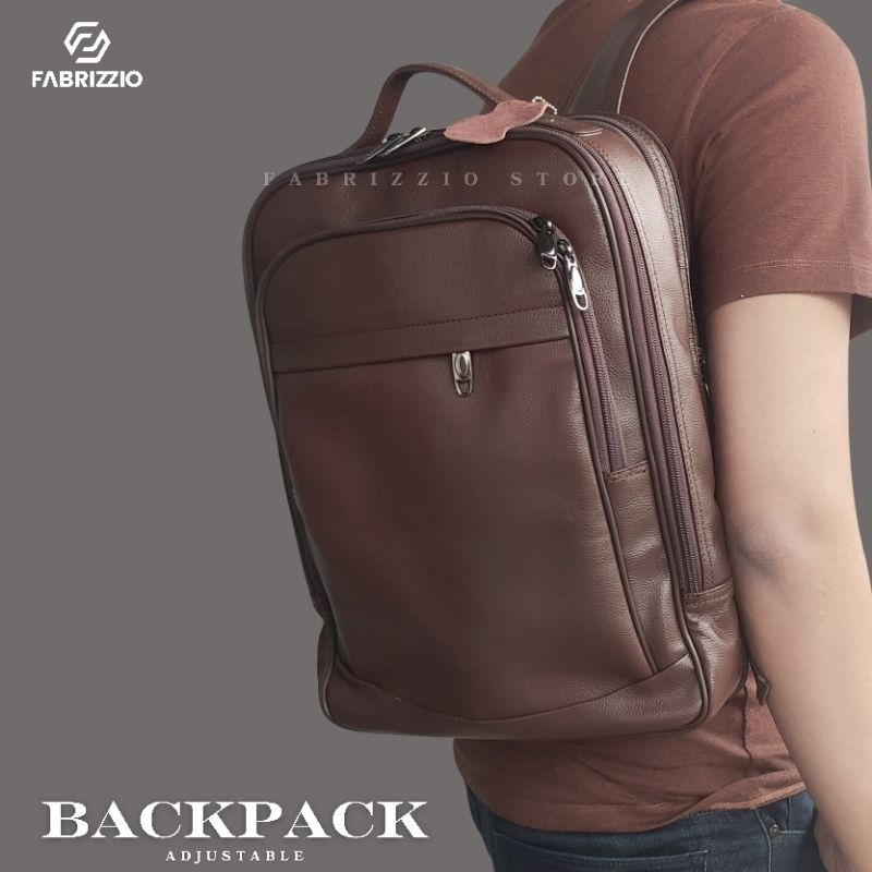 Jual tas ransel laptop 15 inch kulit sapi asli _Whistle | Shopee Indonesia