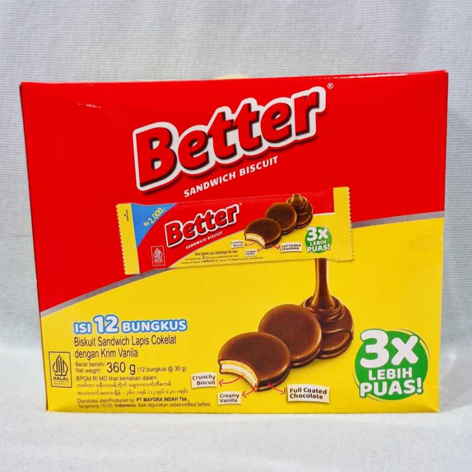 Jual Better Sandwich Biscuit (1 Box isi 12 Pcs) | Shopee Indonesia