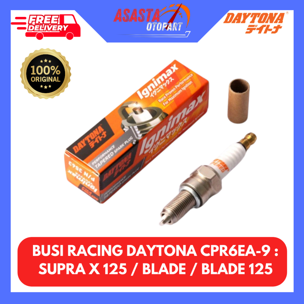 Jual Busi Racing Daytona Tapered CPR6EA-9, SupraX125, Blade, Blade125 ...