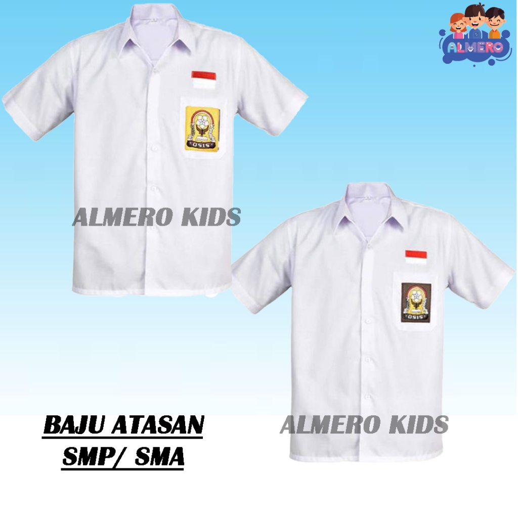 Jual Baju Seragam Sekolah Osis SMP SMA Free Logo Osis Dan Bendera Merah ...