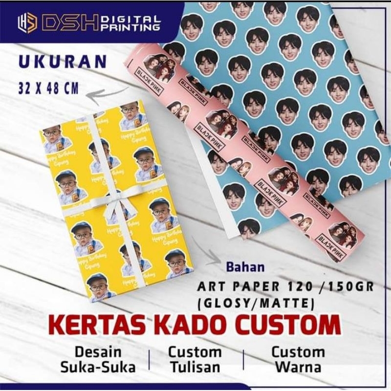 Jual Cetak Kertas Kado/bungkus kado | Shopee Indonesia