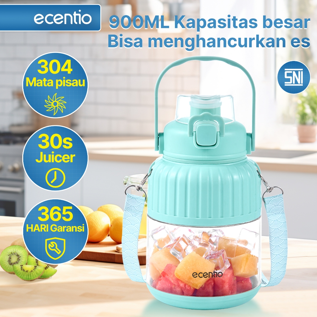 Jual ecentio Blender Mini Portable 304 Stainless Steel Juicer kaca ...