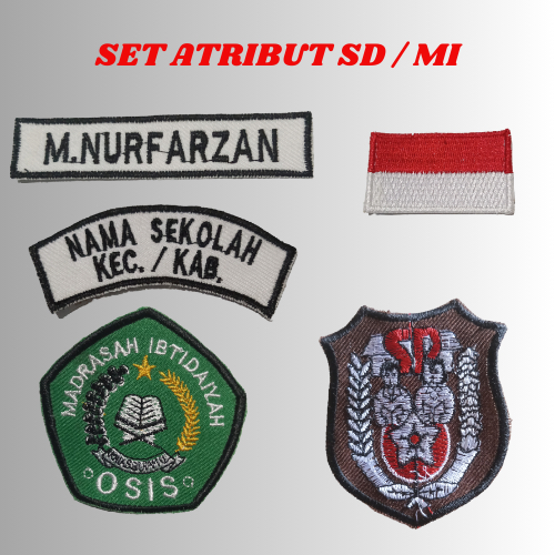 Jual Atribut Set SD / MI Bordir Nama Seragam Sekolah Dasar Lengkap ...