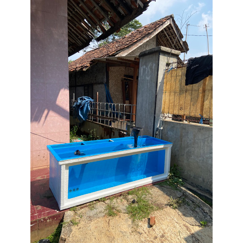 Jual Kolam fiber ukuran 150x50x50Plus kaca dan sekat | Shopee Indonesia