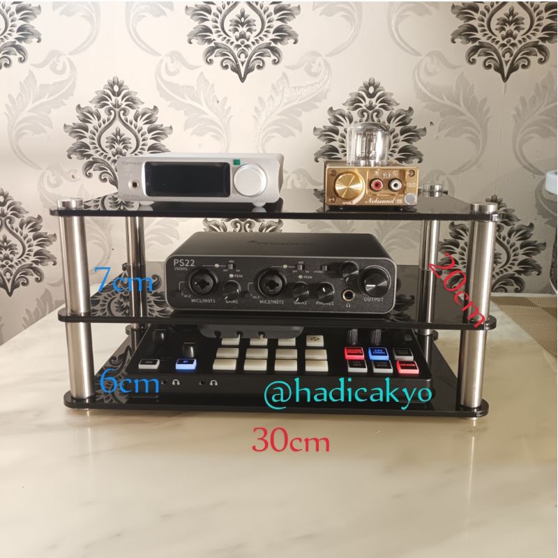 Jual Rak Rack Audio Mini Topping 30 x 20 Acrylic Hitam Full Stainless ...