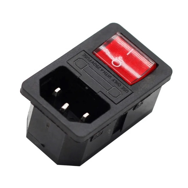 Jual Power Socket Switch Fuse 10A 250V AC 3pin IEC320 C14 Ada Tempat ...