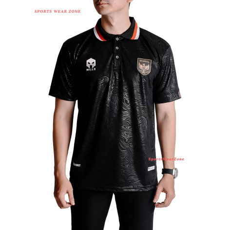 Jual SportsWearZone Baju Jersey Mills Timnas Indonesia Hitam 2023/2024 ...
