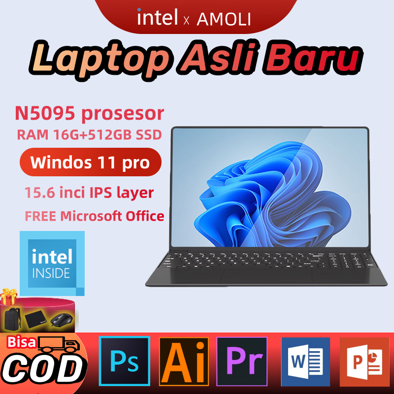 Jual AMOLI Baru Laptop 15.6" Intel N5095 Silver/Pink Ram 16+512GB SSD ...