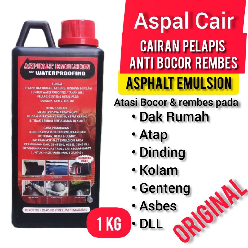 Jual ORIGINAL Asphalt Emulson Aspal Cair Cat Pelapis Anti Bocor Rembes ...