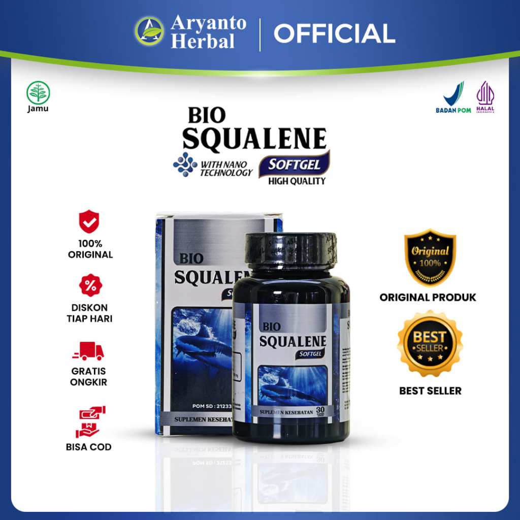 Jual Bio Squalene Softgel Asli Omega 3 Vitamin Minyak Hati Ikan Hiu ...