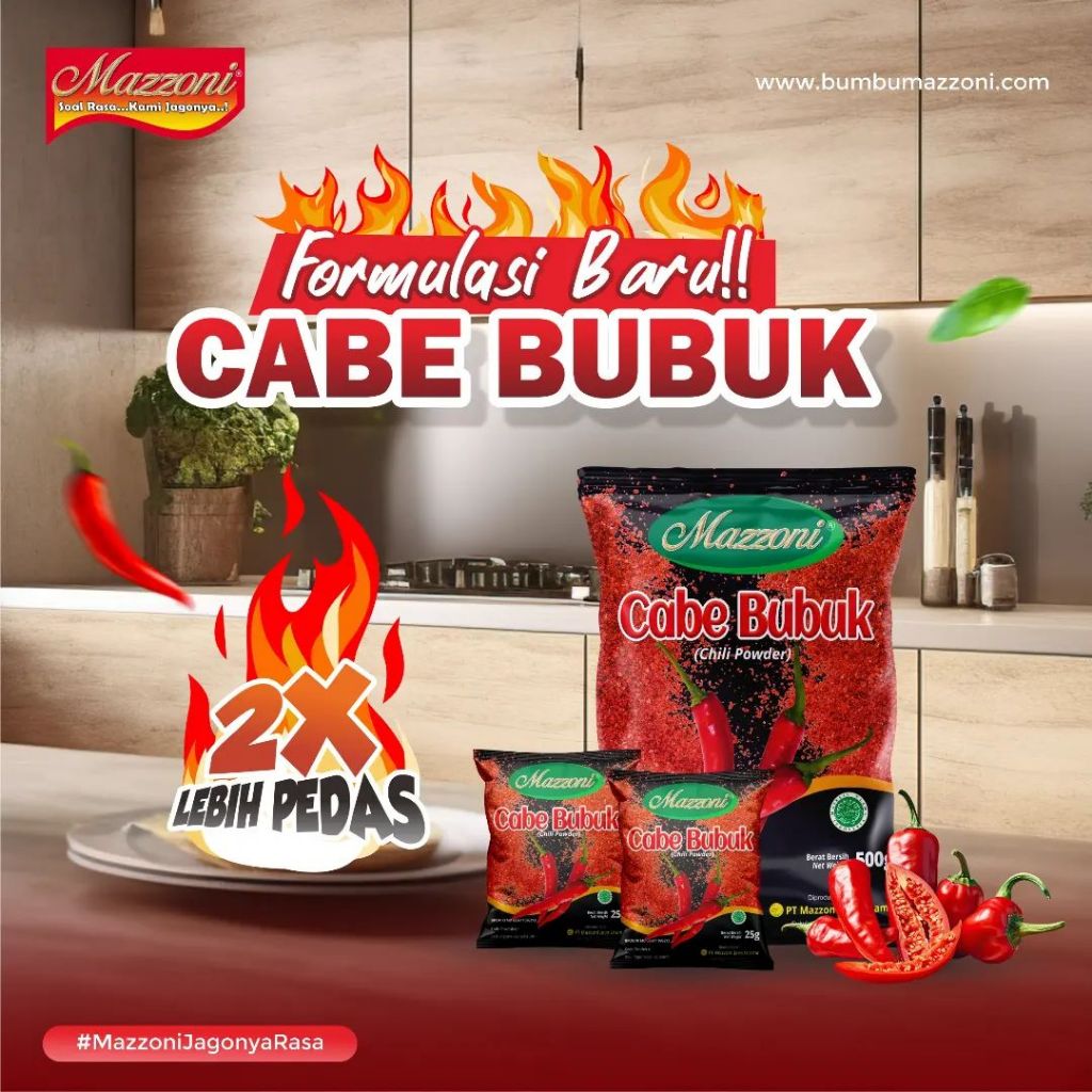 Jual Mazzoni Cabe Bubuk 25 Gram Formula baru (10 pcs) | Shopee Indonesia
