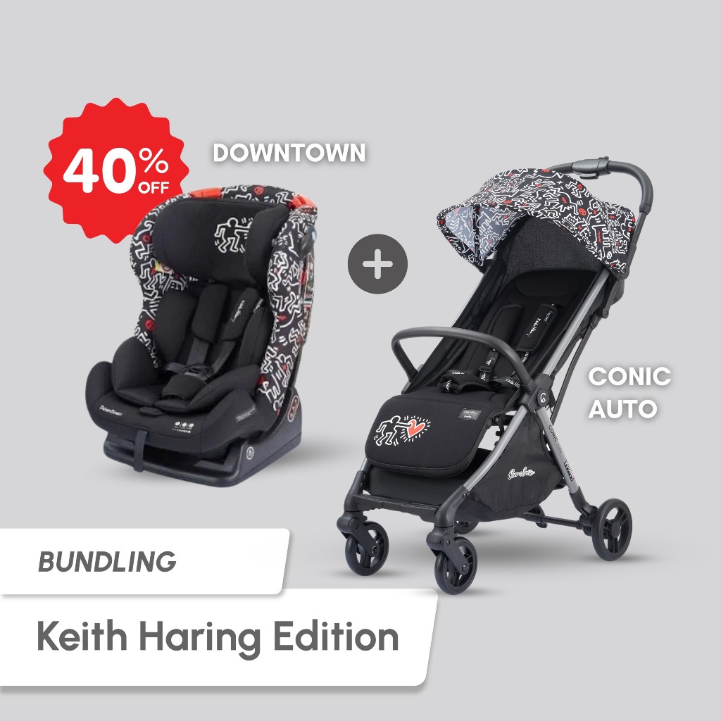 Jual COCOLATTE | KEITH HARING Conic Auto Black Stroller | Shopee Indonesia
