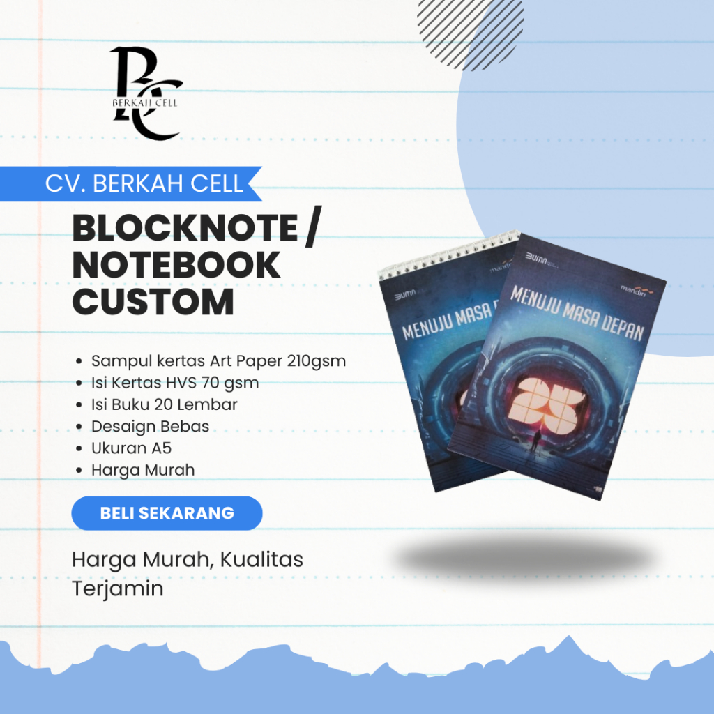 Jual BLOCKNOTE / NOTEBOOK SAMPUL CUSTOM JILID KAWAT | Shopee Indonesia