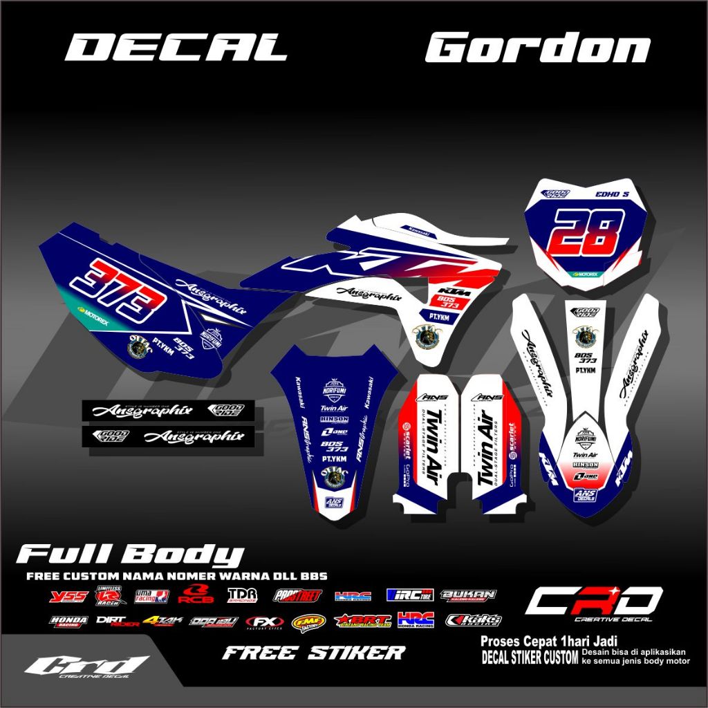 Jual DECAL STICKER KLX GORDON FULL BODY DECAL GORDON DECAL STIKER ...