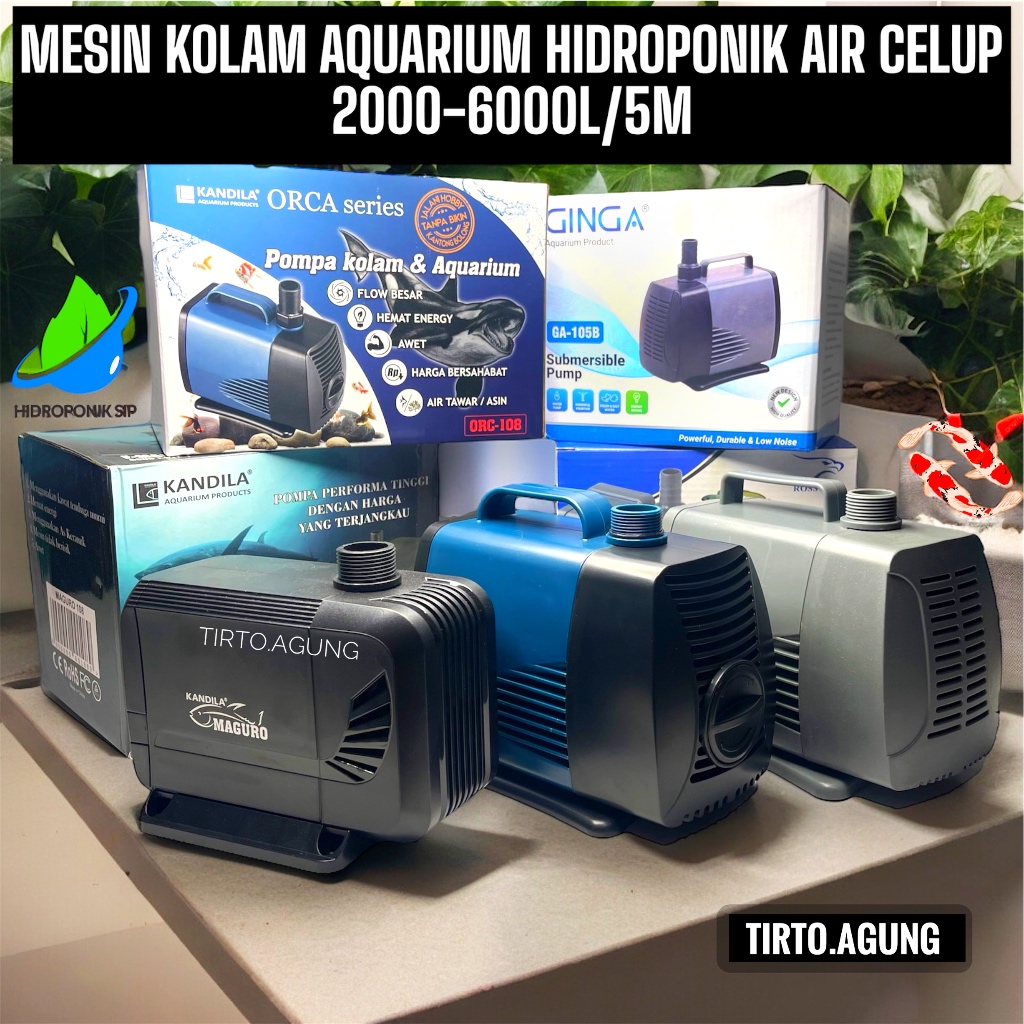 Jual Mesin Pompa air kolam ikan koi 6500L 5500L low watt GINGA MAGURO ...