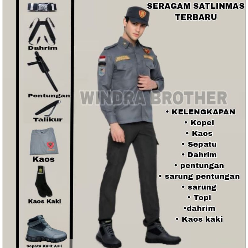 Jual Winbrt Paket Seragam Satlinmas Hansip Lengkap Fullset Setelan PDL ...
