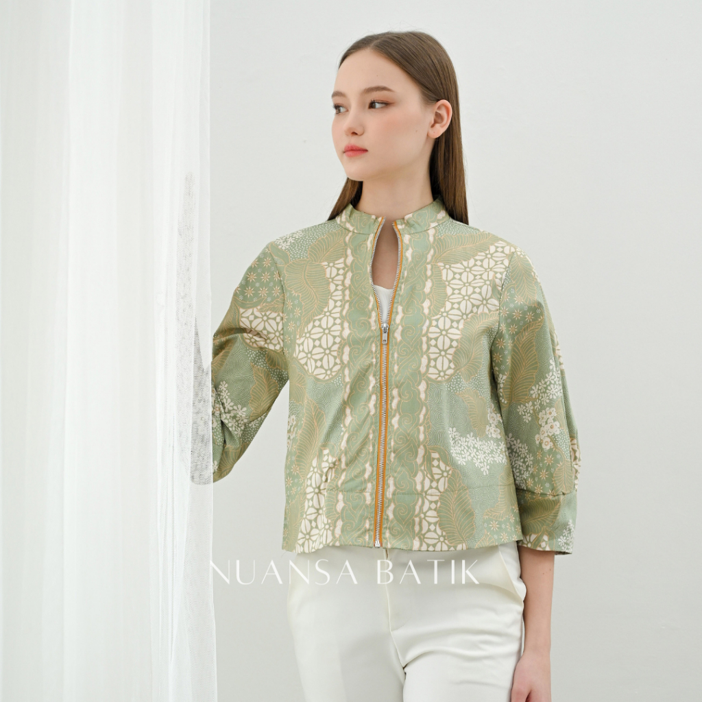 Jual Nuansa Batik Jaket Batik Lengan 7/8 Bahan Katun Stretch | Shopee Indonesia