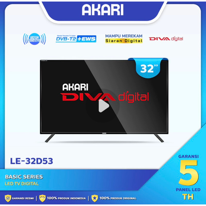Jual TV LED Digital AKARI 32 inch Televisi Garansi resmi | Shopee Indonesia