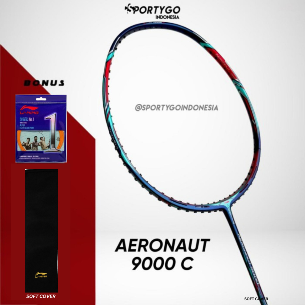 Jual Raket Badminton Lining Aeronaut 9000 C Combat ORIGINAL 9000C ...