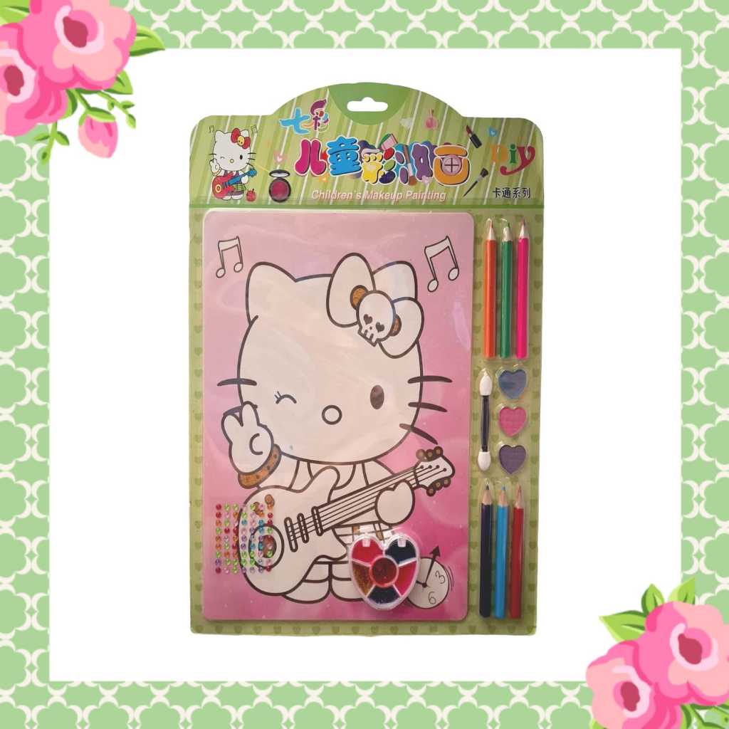 Jual Drawing Canvas Kanvas Lukis Mewarnai Anak Karakter Kartun Hello ...