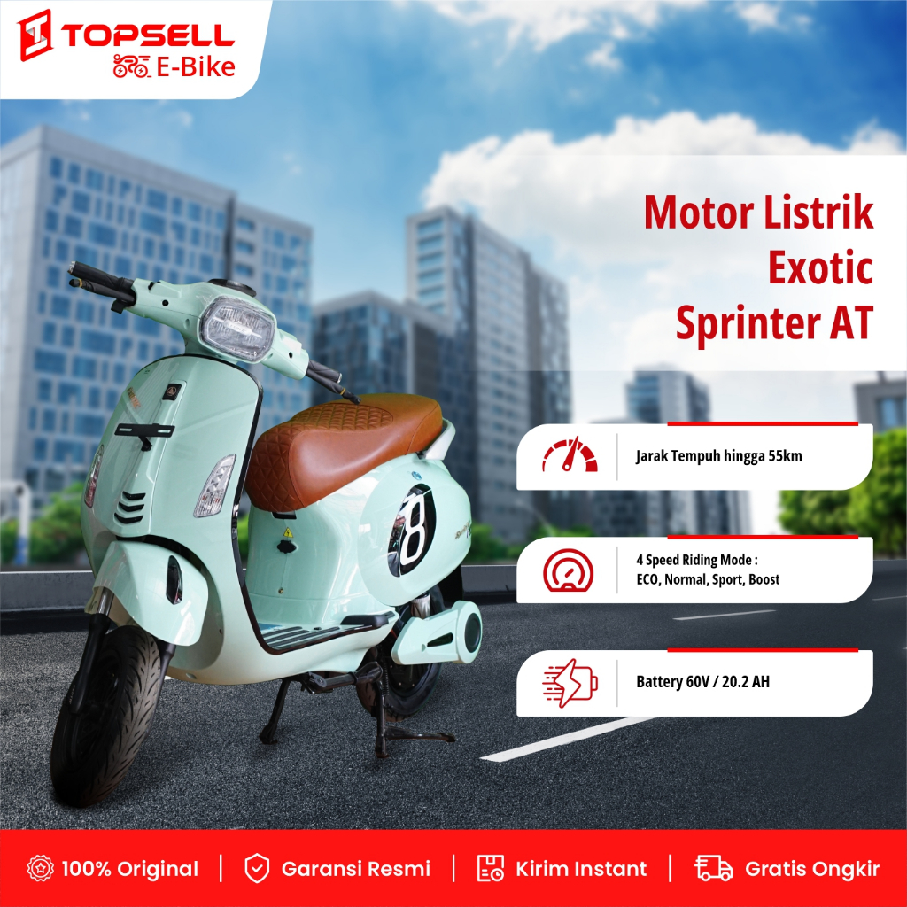 Jual Motor Listrik Exotic Sprinter AT Garansi Resmi Gratis Ongkir ...