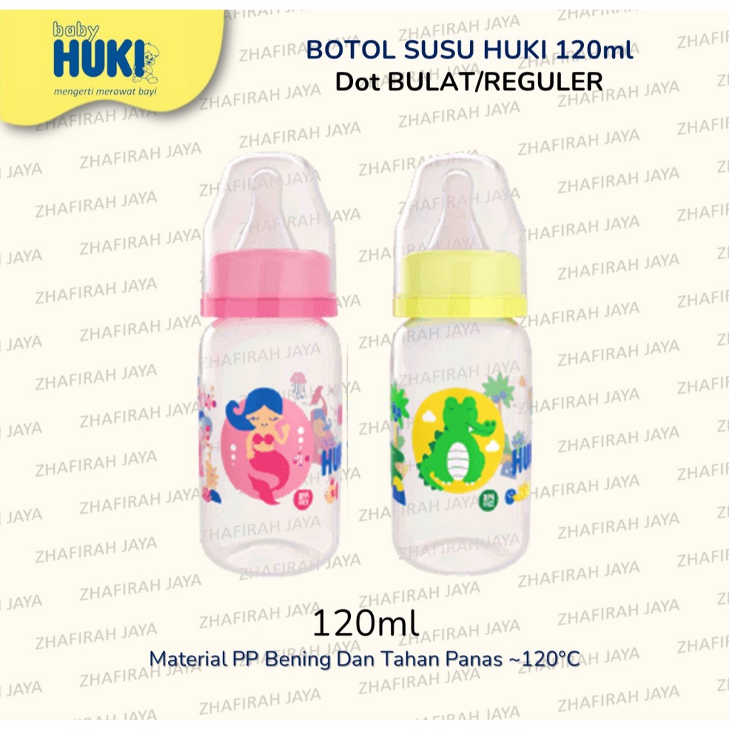 Jual Botol SUSU HUKI Dot Bulat 120ml HUKI Botol Susu Dot Bulat 120ml ...