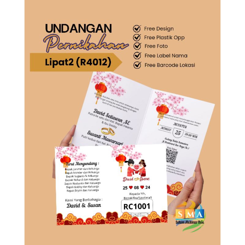 Jual Undangan pernikahan shuang xi chinese cina wedding invitation unik ...