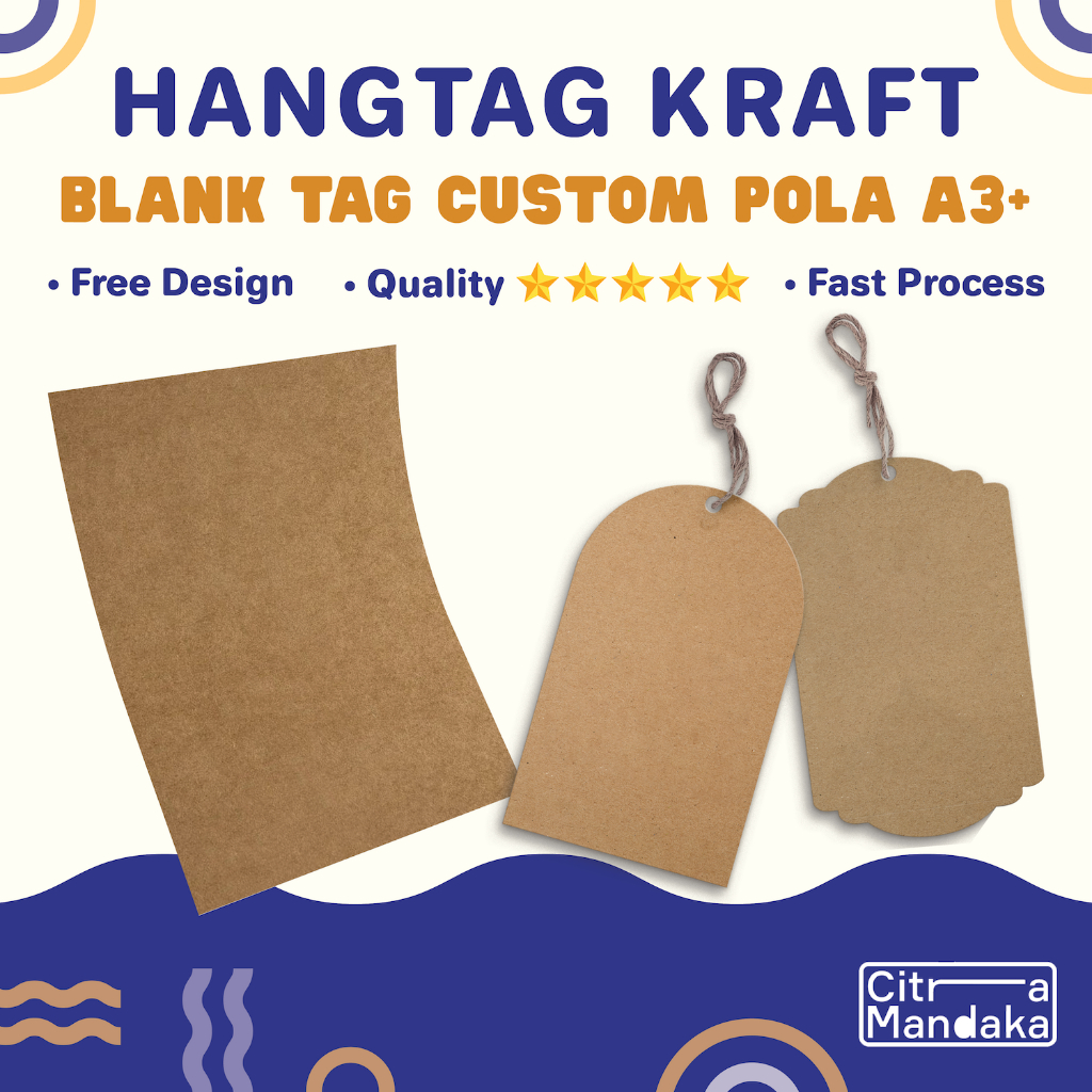 Jual Hang Tag Kraft Paper Polos Custom A3 | Price Tag | Label Harga ...