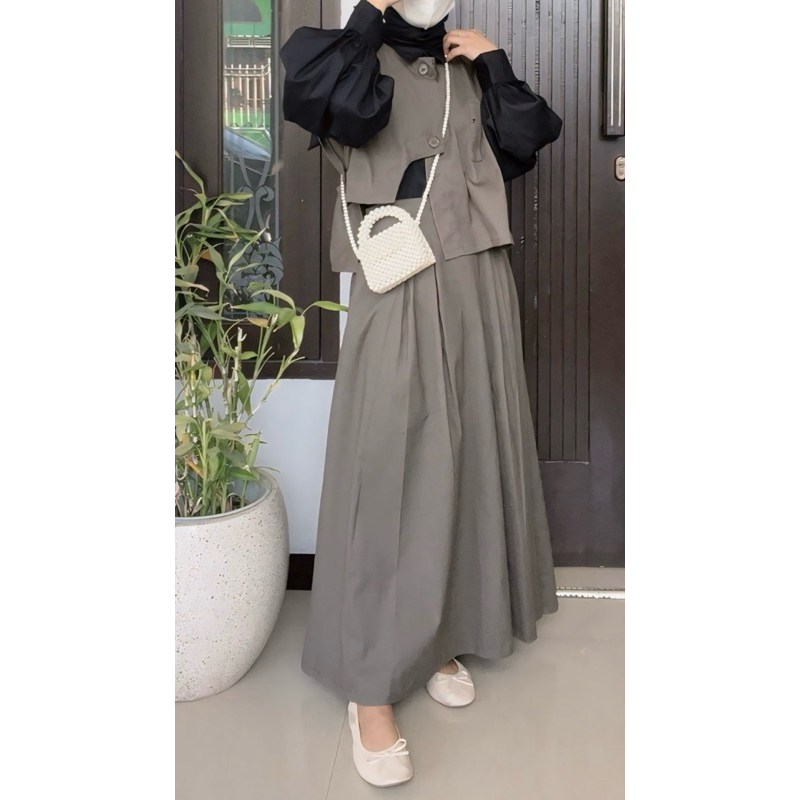 Jual HYERI SET | ROK ROMPI KATUN SETELAN WANITA | VEST LONG SKIRT ...